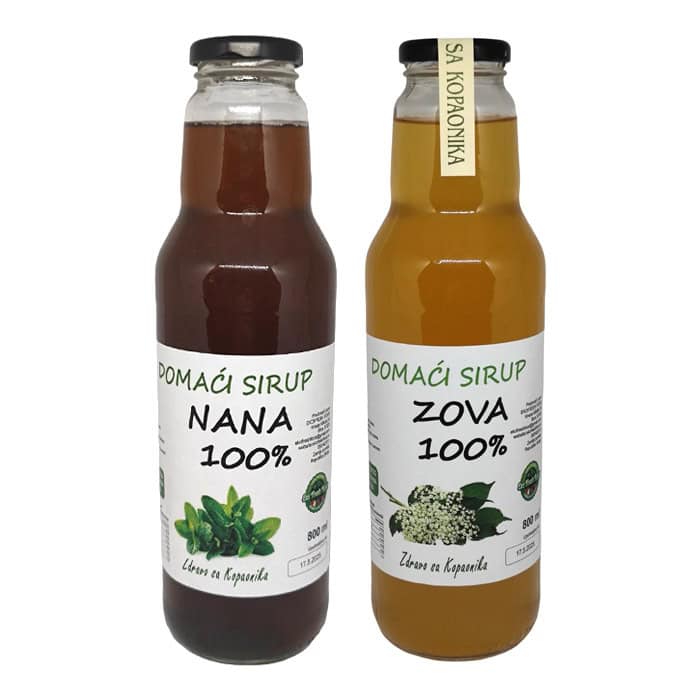 Domaći sirupi Nana i Zova 1600ml - Domaće iz Srbije