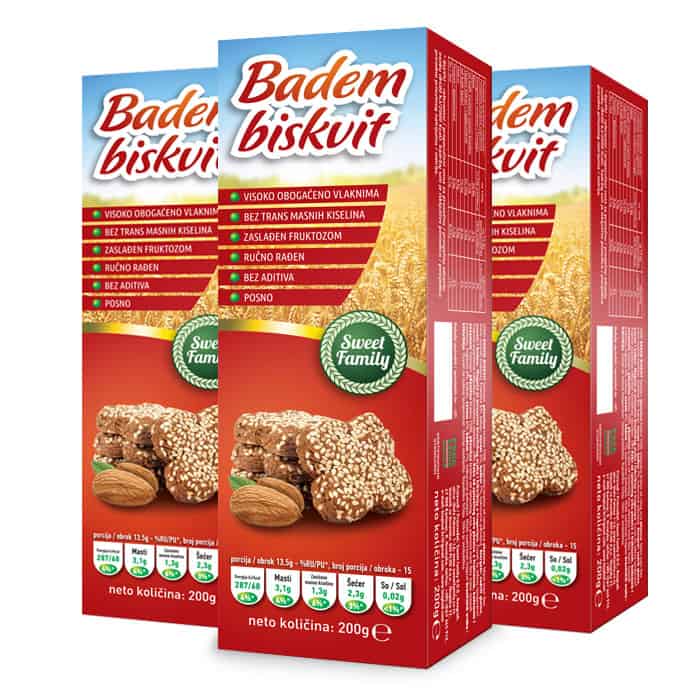 Badem biskvit 3x200gr - Domaće iz Srbije