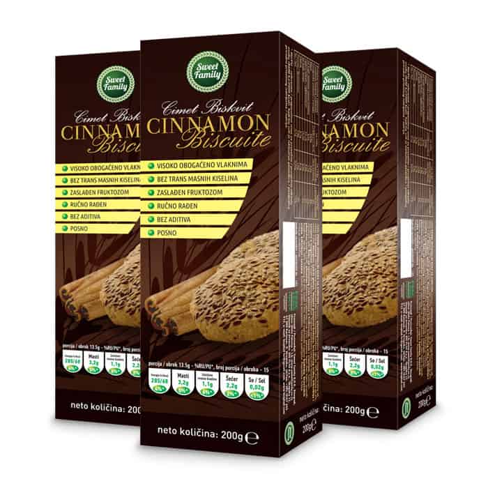 Integralni keks sa cimetom 3x200gr - Domaće iz Srbije